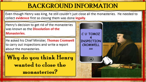 Henry VIII - Dissolution of the Monasteries | Teaching Resources