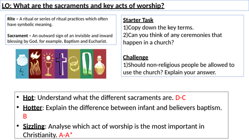 WJEC GCSE RE Christianity Practice Unit 2 - Life's Journey - Sacraments ...
