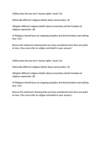 WJEC GCSE RE - Issues of Human Rights - Unit 2 - Assessment and Marking ... WJEC GCSE RE - Issues of Human Rights - Unit 2 - Assessment and Marking ...