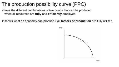 Production possibility curve - PPC - PPF | Teaching Resources