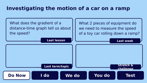 KS3 Investigating motion of toy car on a ramp | Teaching Resources