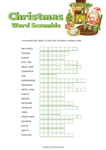 Christmas Word Scramble Puzzle | Teaching Resources