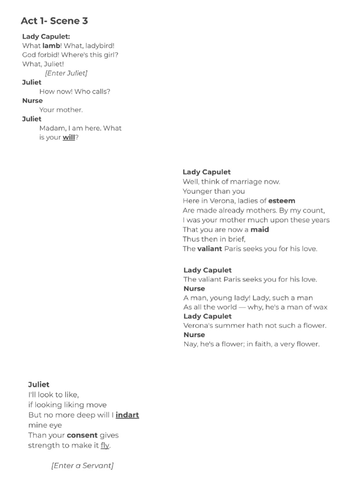 Various scenes from Romeo and Juliet | Teaching Resources