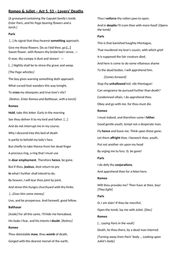Various scenes from Romeo and Juliet | Teaching Resources