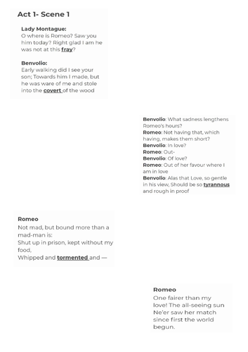 Various scenes from Romeo and Juliet | Teaching Resources