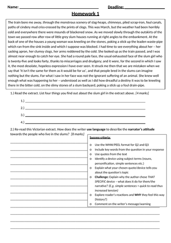 KS3 - General English Homework sheets | Teaching Resources