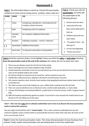 KS3 - General English Homework sheets | Teaching Resources