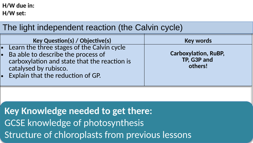 AQA A level Biology - 3.5.1 Photosynthesis 3 - The Light Independent ...