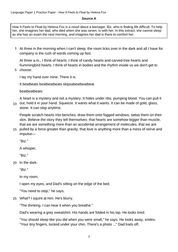 AQA Language Paper 1 x 7 | Teaching Resources