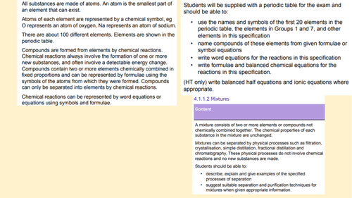 AQA Atomic structure lesson 1 - atoms, elements, compounds and mixtures ...