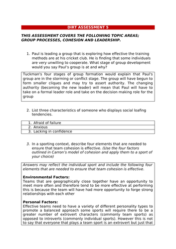 Unit 3 Applied Sport & Exercise Psychology | Teaching Resources