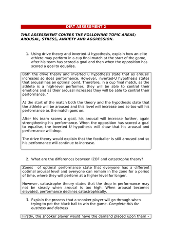 Unit 3 Applied Sport & Exercise Psychology | Teaching Resources