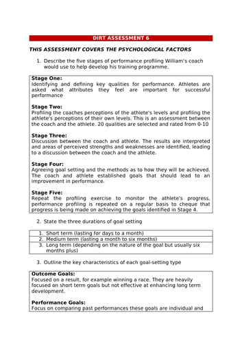 Unit 3 Applied Sport & Exercise Psychology | Teaching Resources