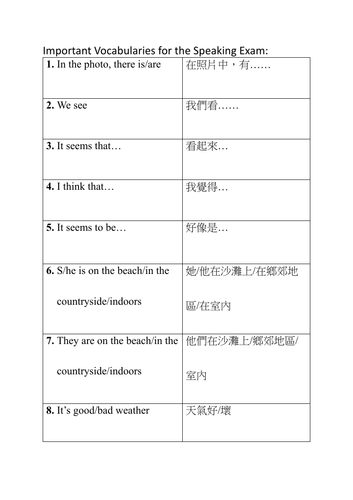 GCSE Chinese Edexcel 9-1 Paper 2 Speaking (Mock3) | Teaching Resources