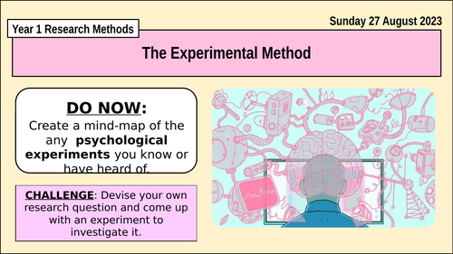 A-Level Psychology - THE EXPERIMENTAL METHOD [Year 1 Research Methods ...