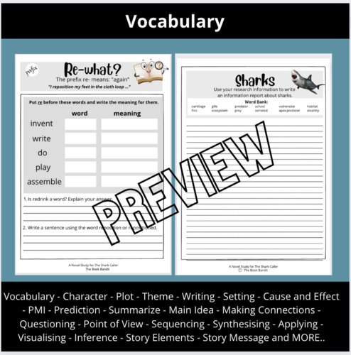 THE SHARK CALLER by Zillah Bethell NOVEL STUDY and Reading ...