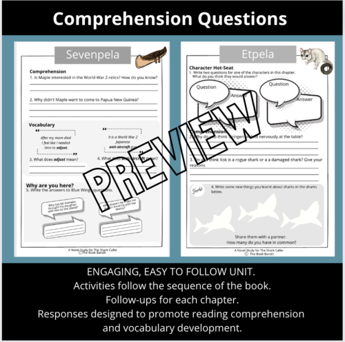 THE SHARK CALLER by Zillah Bethell NOVEL STUDY and Reading ...