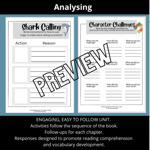 THE SHARK CALLER by Zillah Bethell NOVEL STUDY and Reading ...