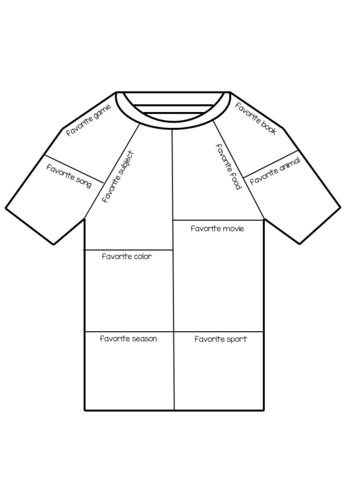 All About Me T-Shirt - Back to School Art Craft - English and Spanish ...