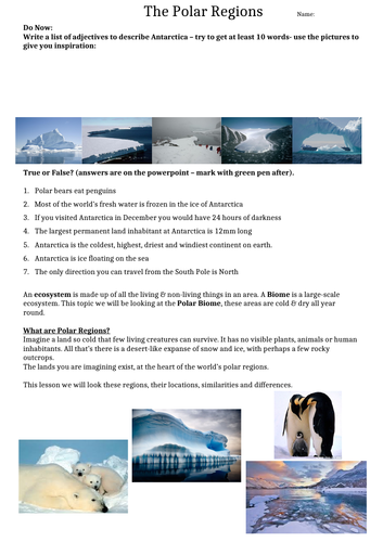 Comparing Polar Regions - Introduction to Antarctica topic | Teaching ...