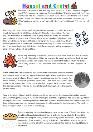 Hansel and Gretel Reading Comprehension | Teaching Resources