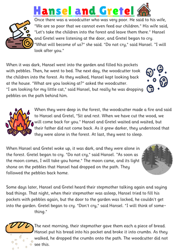 Hansel and Gretel Reading Comprehension | Teaching Resources