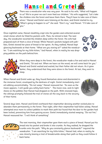 Hansel and Gretel Reading Comprehension | Teaching Resources