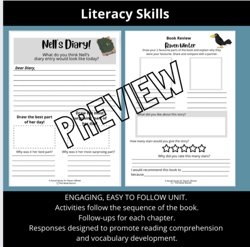 RAVEN WINTER by Susanna Bailey NOVEL STUDY and Reading Comprehension ...