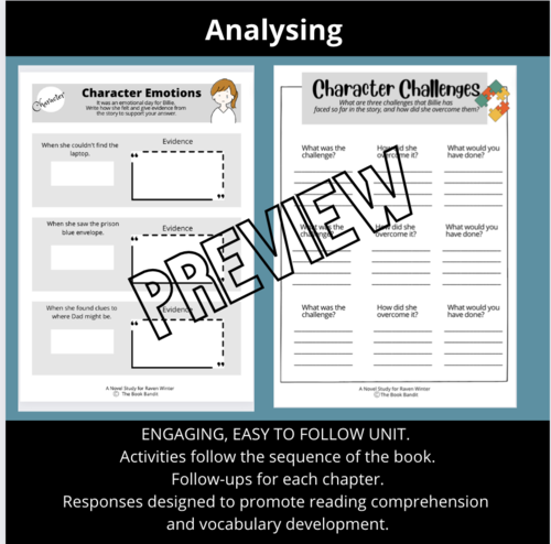 RAVEN WINTER by Susanna Bailey NOVEL STUDY and Reading Comprehension ...