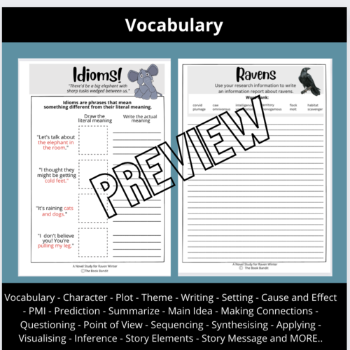 RAVEN WINTER by Susanna Bailey NOVEL STUDY and Reading Comprehension ...