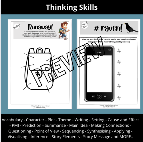 RAVEN WINTER by Susanna Bailey NOVEL STUDY and Reading Comprehension ...