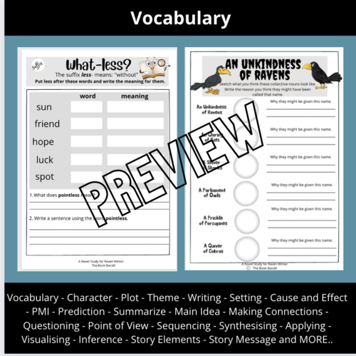 RAVEN WINTER by Susanna Bailey NOVEL STUDY and Reading Comprehension ...