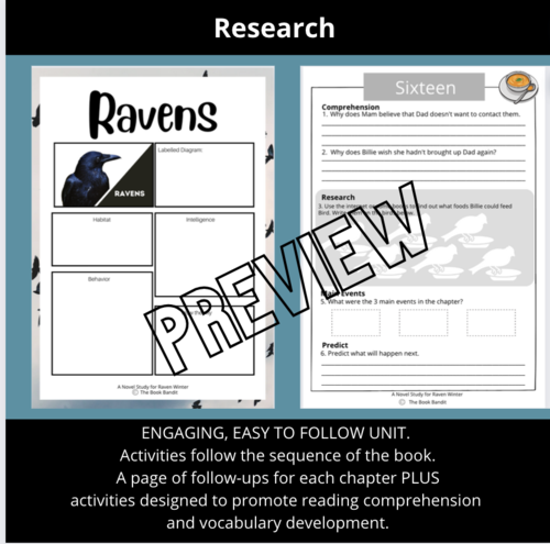 RAVEN WINTER by Susanna Bailey NOVEL STUDY and Reading Comprehension ...