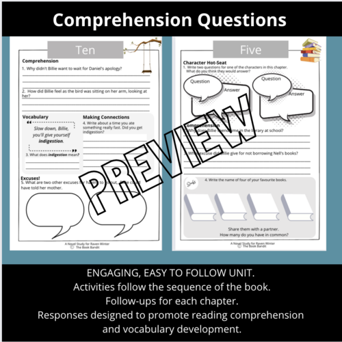 RAVEN WINTER by Susanna Bailey NOVEL STUDY and Reading Comprehension ...