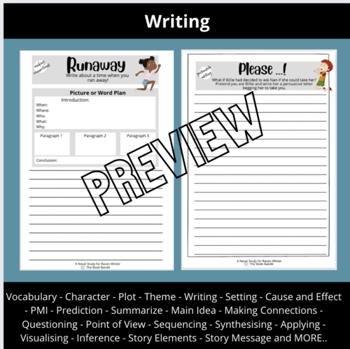 RAVEN WINTER by Susanna Bailey NOVEL STUDY and Reading Comprehension ...