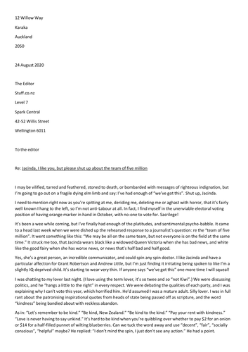 Letter to the editor structure and revision | Teaching Resources