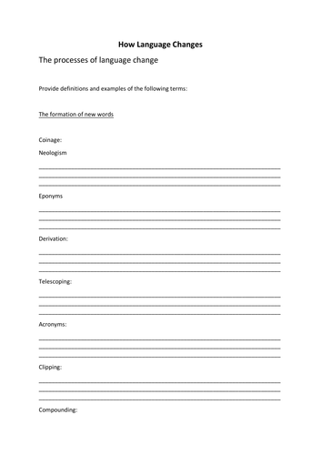 A2 English Language - How language changes | Teaching Resources