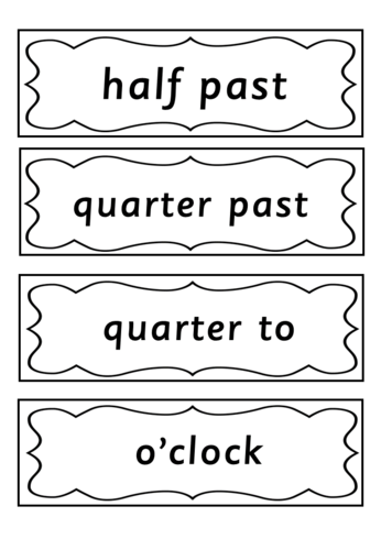 Colourful or Black and White Clock Labels - 8 Design Themes - Telling ...