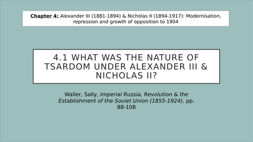 IB History HL- Paper 3: Imperial Russia, Revolution and the ...