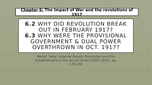 IB History HL- Paper 3: Imperial Russia, Revolution and the ...