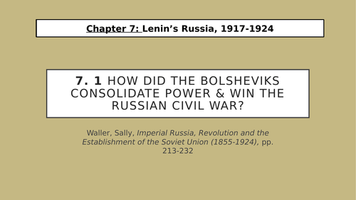 IB History HL- Paper 3: Imperial Russia, Revolution and the ...