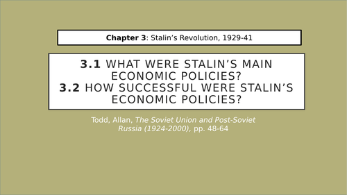 IB History HL: Paper 3: The Soviet Union and post-Soviet Russia (1924-2000) | Teaching Resources