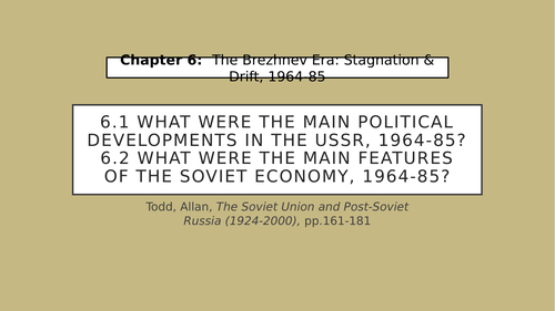 IB History HL: Paper 3: The Soviet Union and post-Soviet Russia (1924 ...
