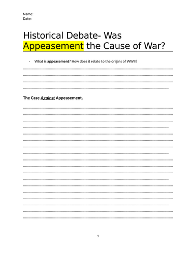IB History SL + HL: Topic 11: Causes and Effects of 20th Century Wars ...