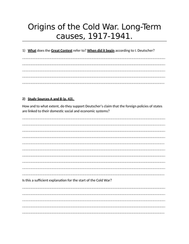 IB History SL and HL Paper 2: Topic 12: Cold War, Superpower Tensions ...