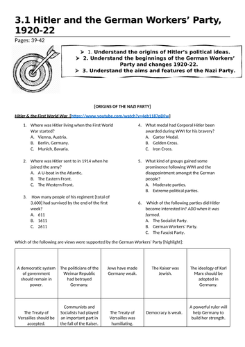 IGCSE/GCSE History: Germany: Development of Dictatorship, 1918-45 ...
