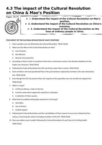 IGCSE/GCSE History: China: Conflict, Crisis and Change (1911-1989 ...