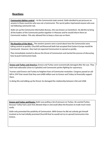 Aqa Cold War 1940's Lessons | Teaching Resources