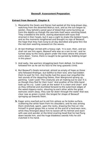 Beowulf Scheme of Work | Teaching Resources