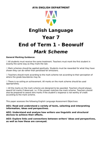 Beowulf Scheme of Work | Teaching Resources